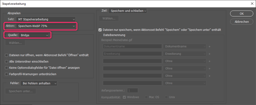 Mehrere Fotos im WebP-Format exportieren – Thiemes Blog